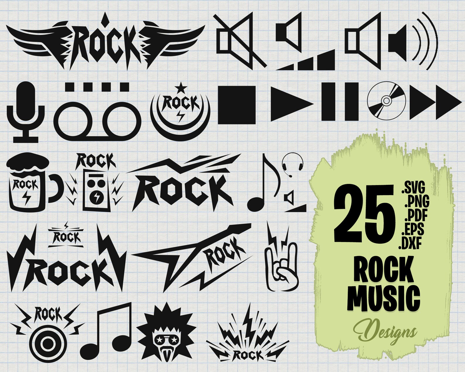 25 Rock Music SVG Designs You Rock Svg Rock Star Svg | Etsy