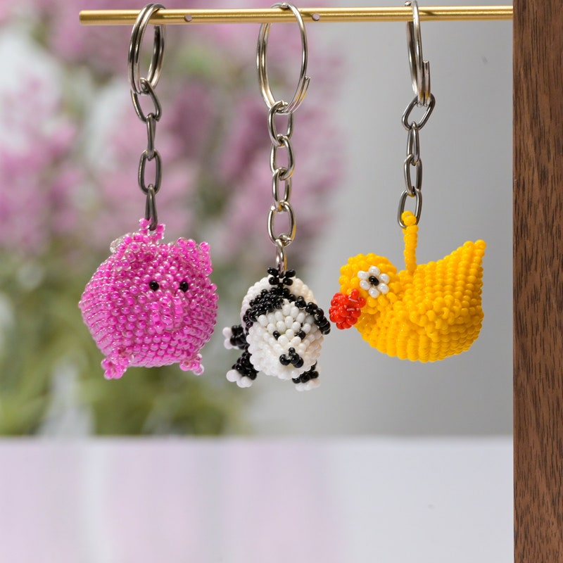 Beaded Animal Keychain - Etsy