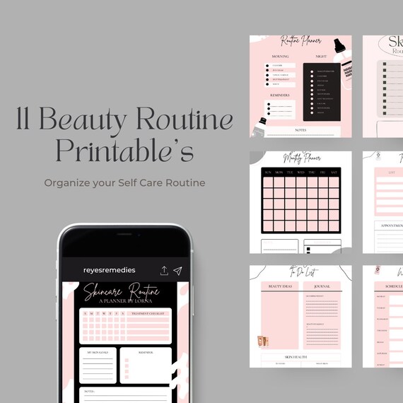 11 Beauty Routine Printable's Organize Your Routine - Etsy