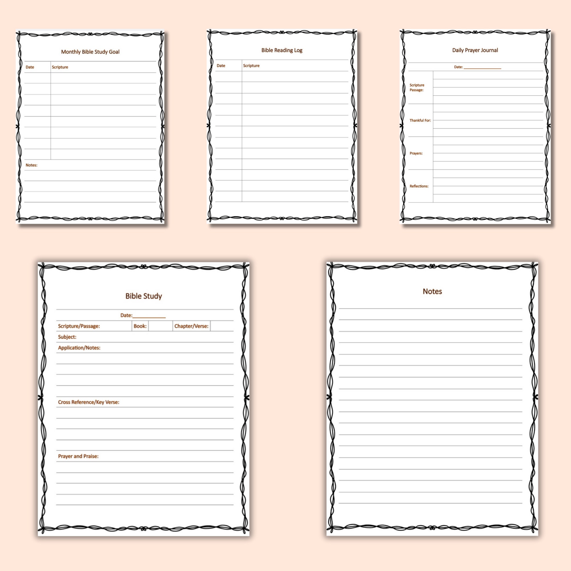 Bible Scripture Study Template, Printable Bible Scripture Study, Bible ...