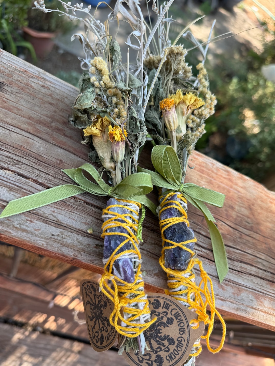 Dried Herb Bundle With Crystal - Etsy