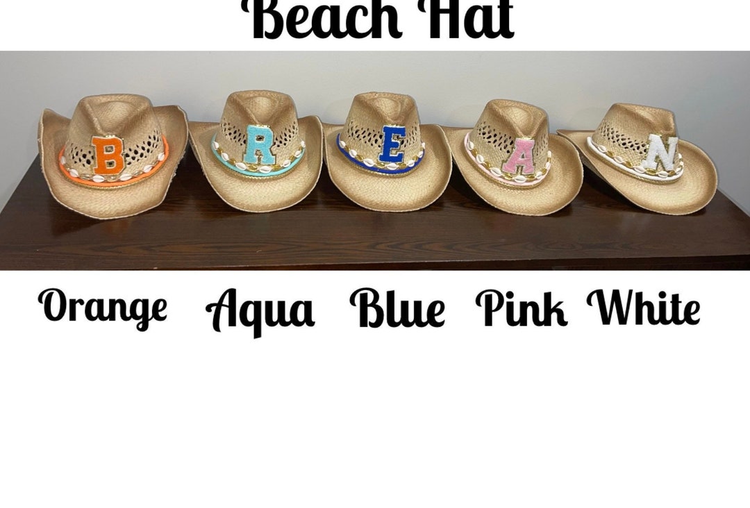 Personalized Beach Hat, Beach Hat, Straw Hat, Custom Cowboy Hat, Summer ...