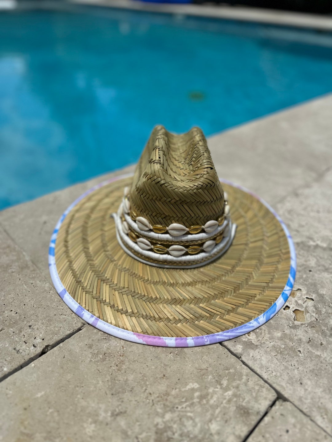 Jeweled Beach Hat Shell Beach Hat Beach Hat Straw Hat - Etsy