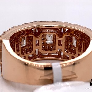 Round &baguette Cut Iced Out Ring, 3 CT VVS Moissanite Hip Hop Ring ...