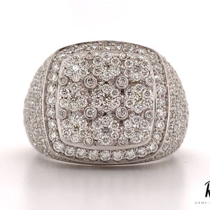 VVS Moissanite Cluster Diamond Iced Out Ring, 925 Sterling Silver Ring ...