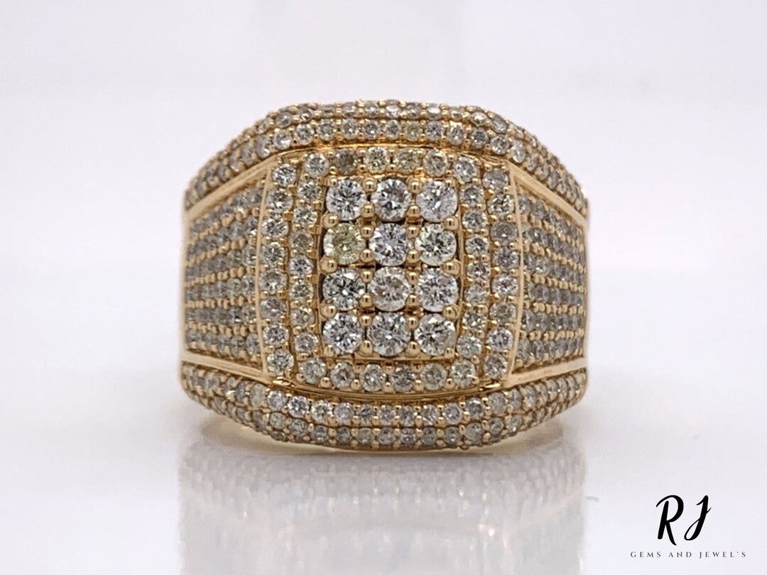 Moissanite Ring for Men, Iced Out Statement Band, Pinky Ring, Hip Hop ...