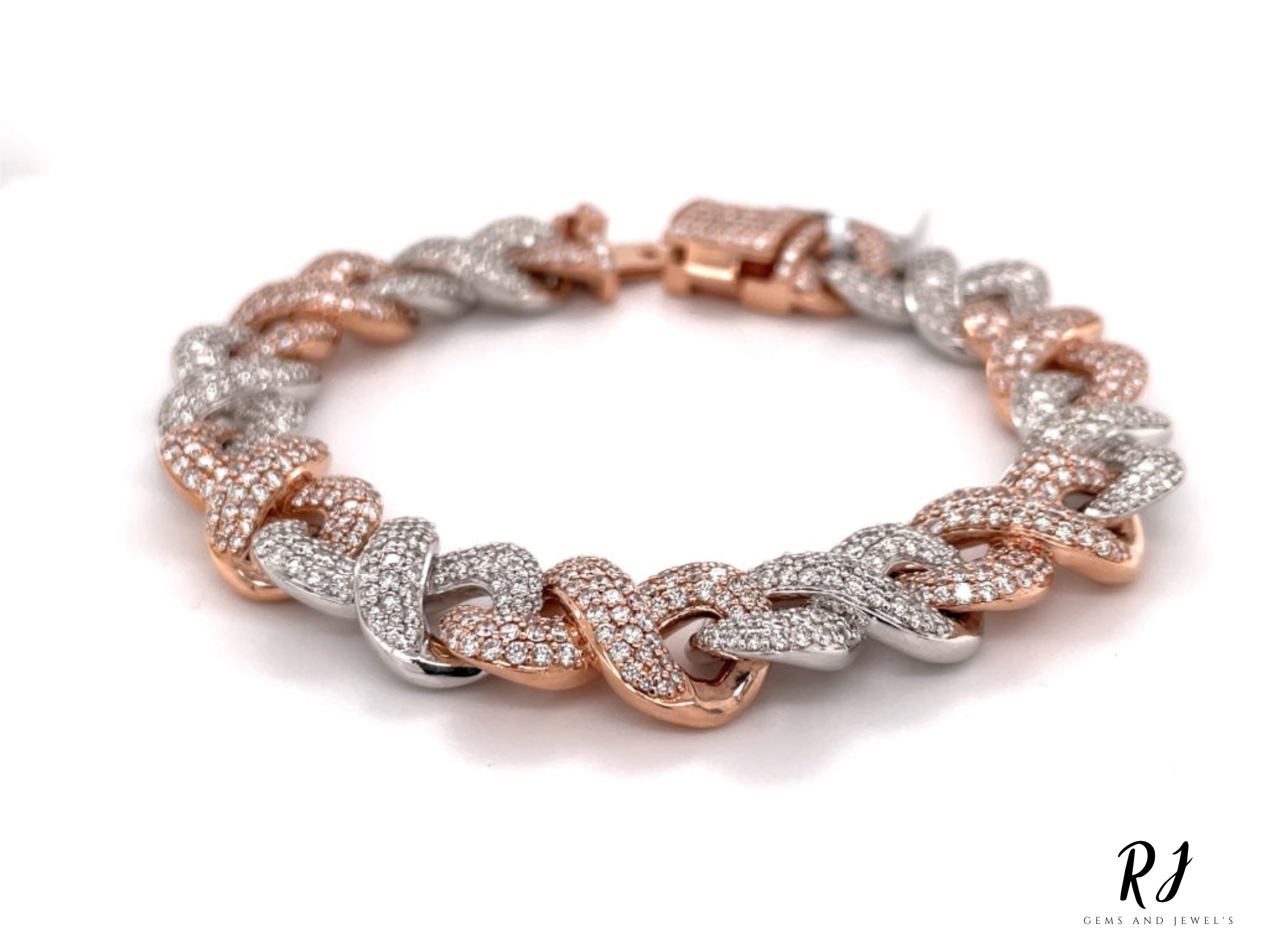 Iced Out Infinity Figure Cuban Link Chain and Bracelet 13mm - Etsy