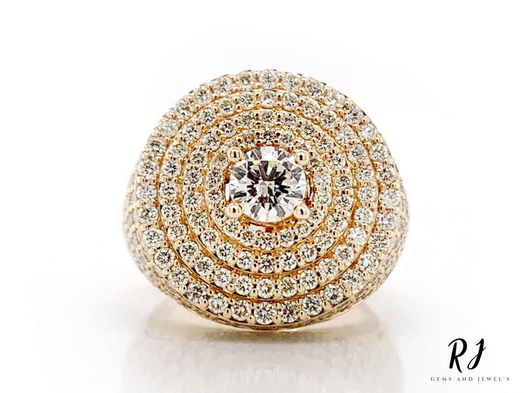 Hip Hop Ring for Men Iced Out Ring Diamond Ring for Him Solid Gold Ring ...