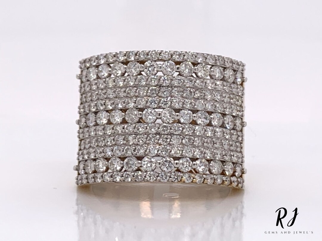 Iced Out Ring, Half Eternity Mens Iced Out Rings, Two Tone Ring, Hip ...