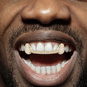 Iced Moissanite Diamond K9 Teeth Grillz: Sterling Silver, 10K/14K/18K ...