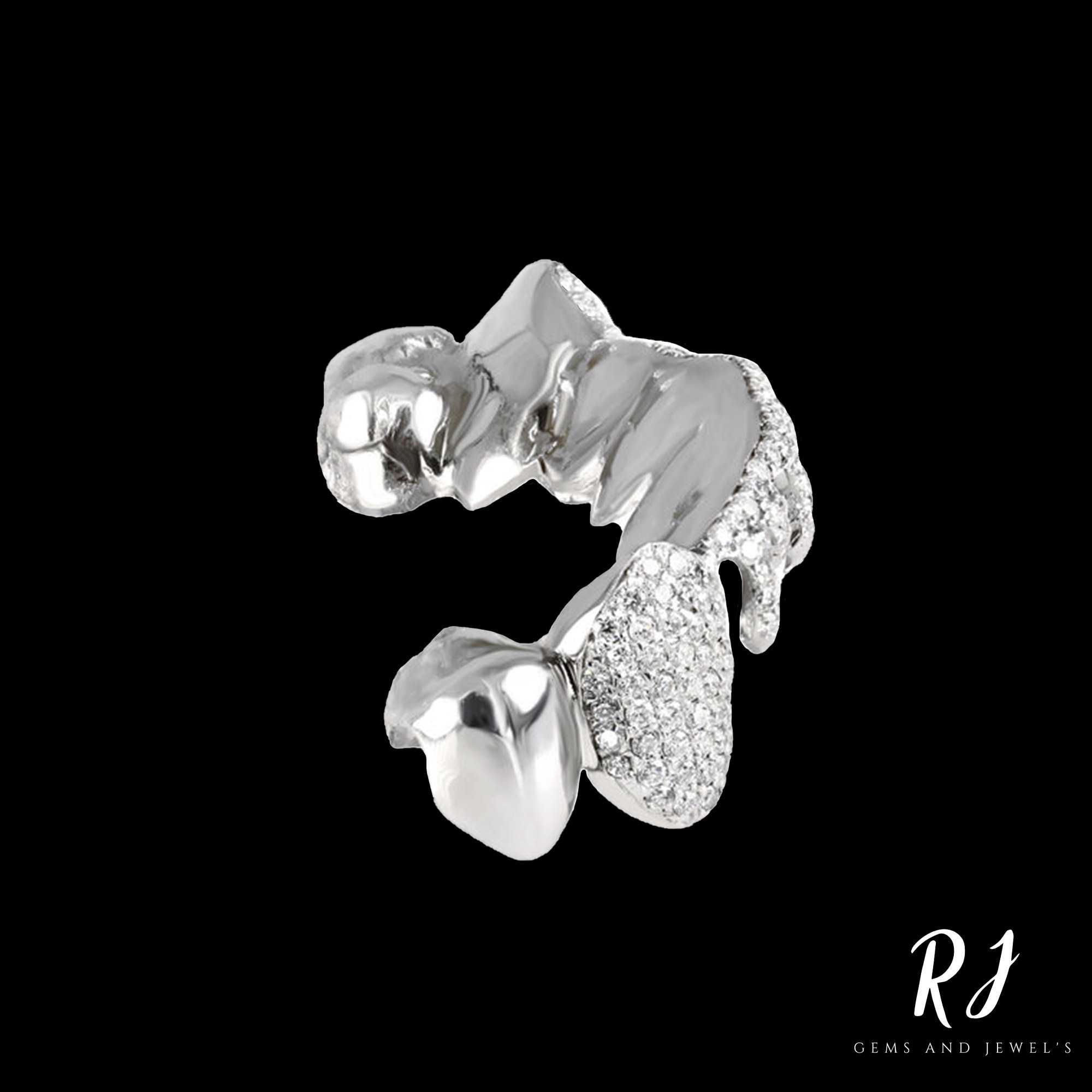 Diamond Drip Grillz 925 Solid Sterling Silver 10K 14K 18K Yellow White ...