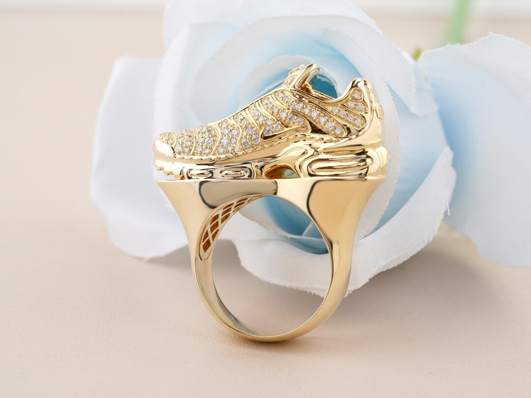 Moissanite Hip Hop Nike Shoes Ring, Lab Diamond Rings for Wedding ...