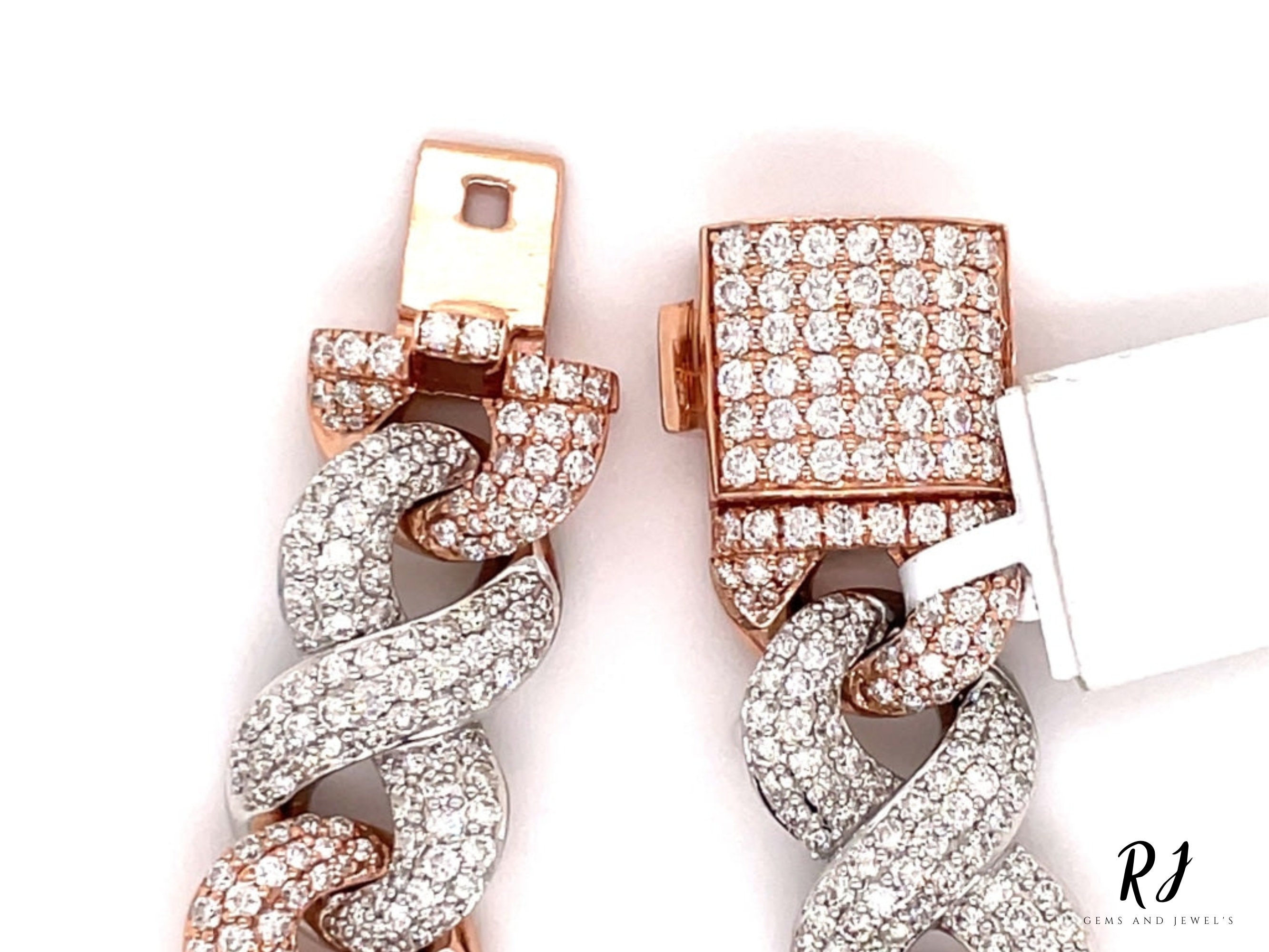 Iced Out Infinity Figure Cuban Link Chain and Bracelet 13mm - Etsy