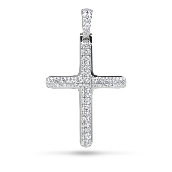 14k Solid Gold Small Lab Grown Diamond Cross Pendant Necklace - Etsy