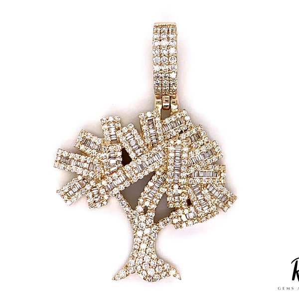 10k Money Tree Pendant - Etsy