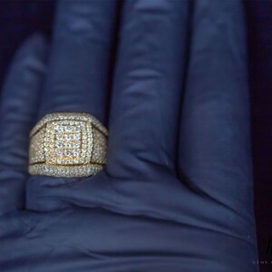 Moissanite Ring for Men, Iced Out Statement Band, Pinky Ring, Hip Hop ...