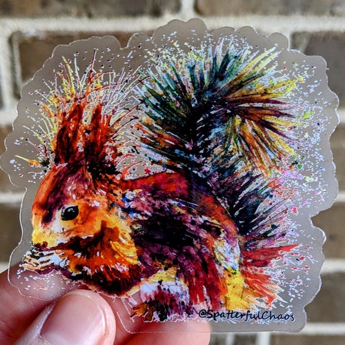 Floral Squirrel Decal | Etsy