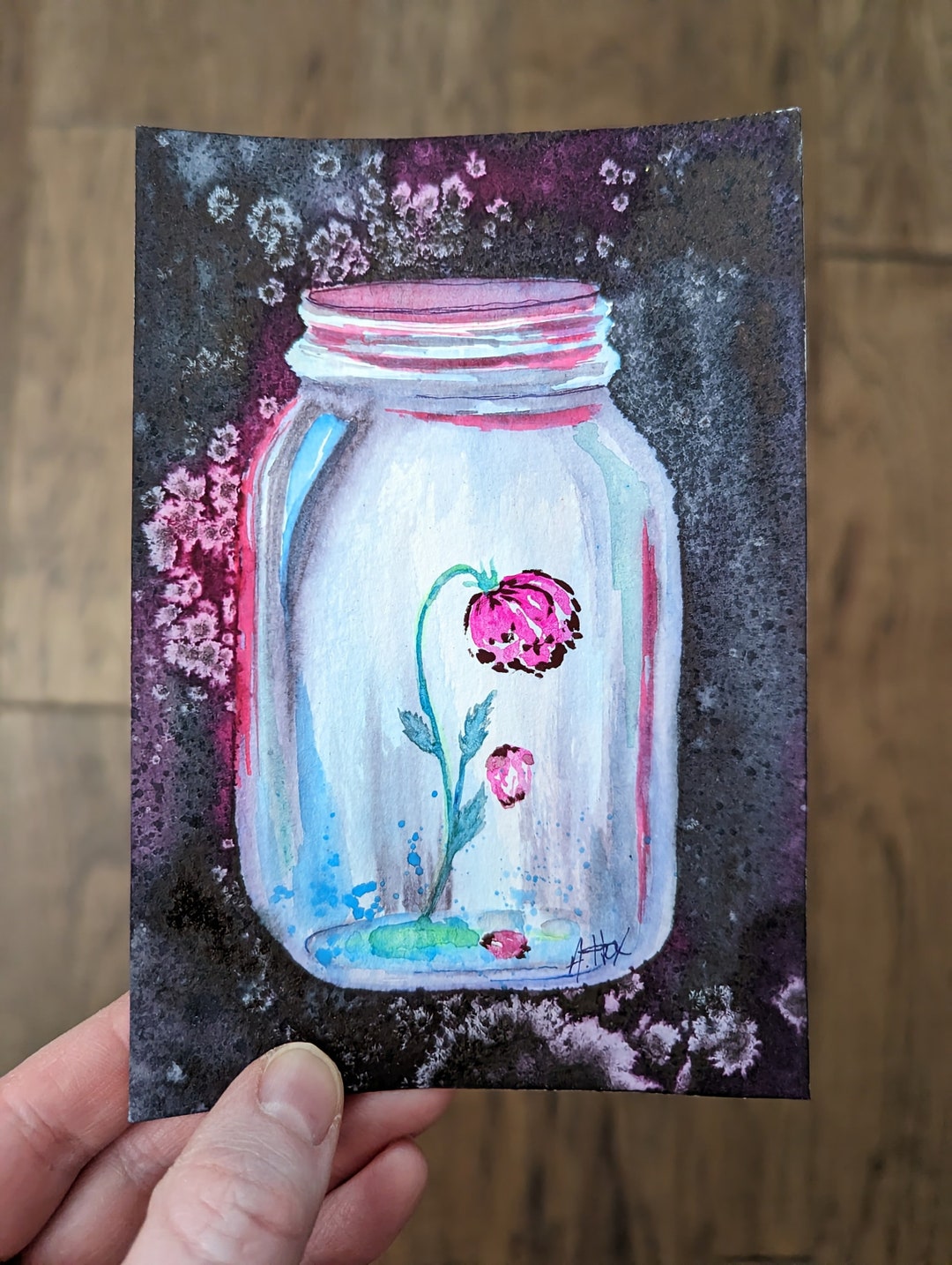 Bella Enchanted Rose Watercolor Flowers Painting Work From Home Cute ...