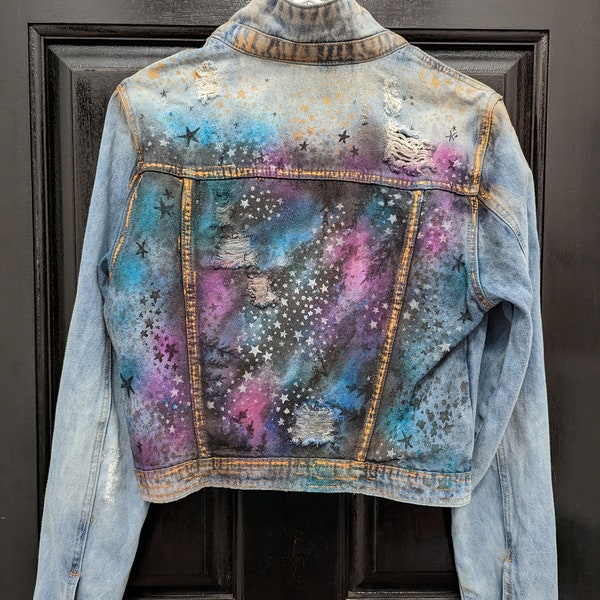 Painted Denim Jacket - Etsy