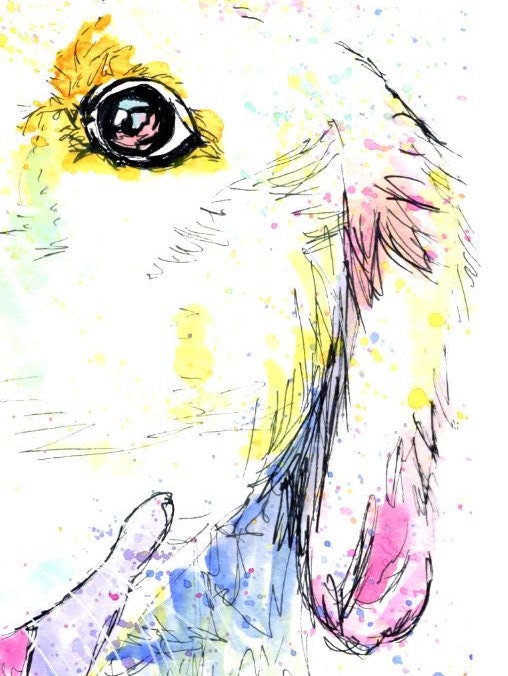Goofy Golden Retriever Watercolor Print Golden Labrador Art | Etsy