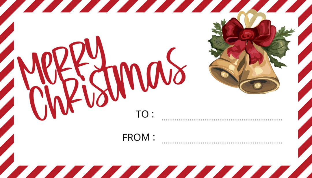 Christmas Bells Gift Tag - Etsy