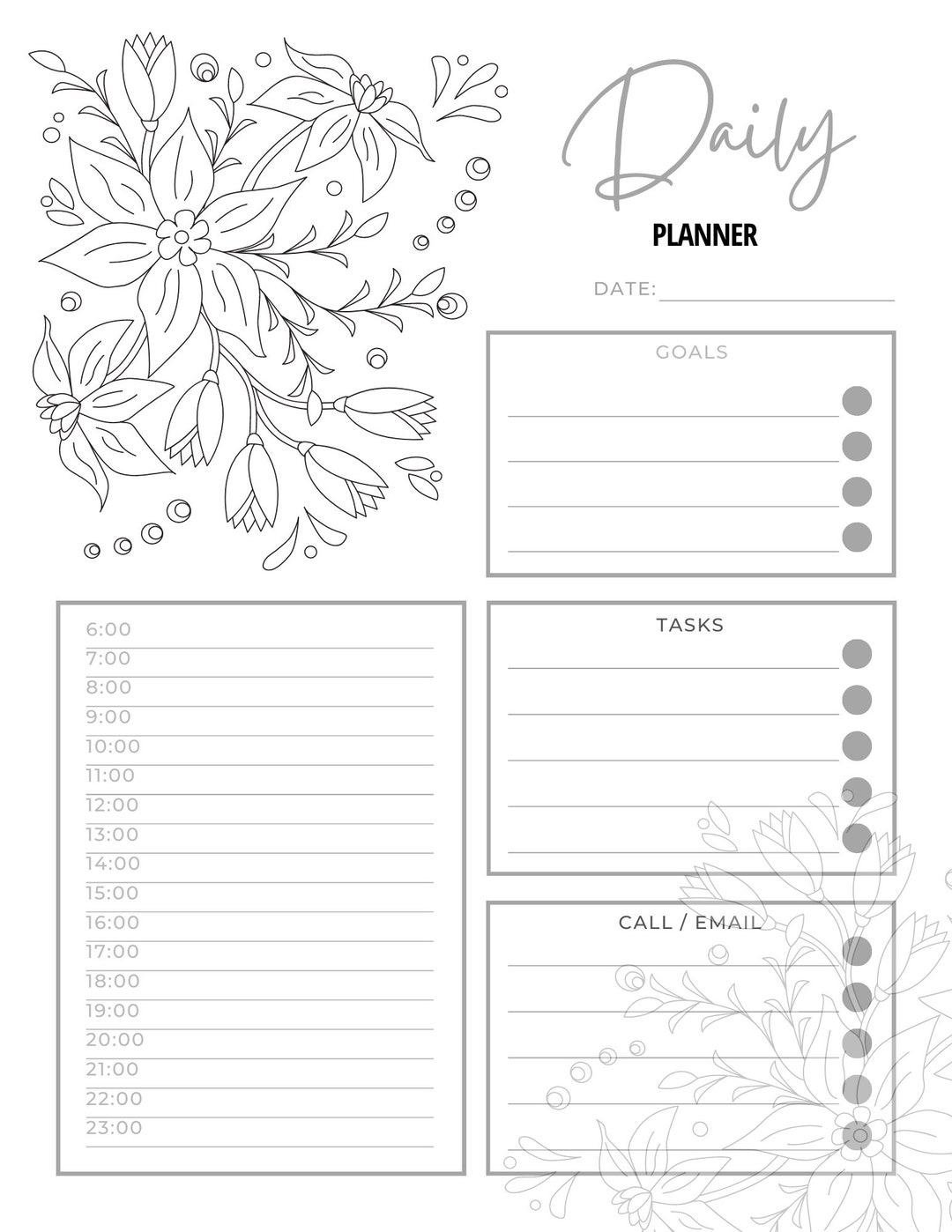 Daily Planner....coloring - Etsy