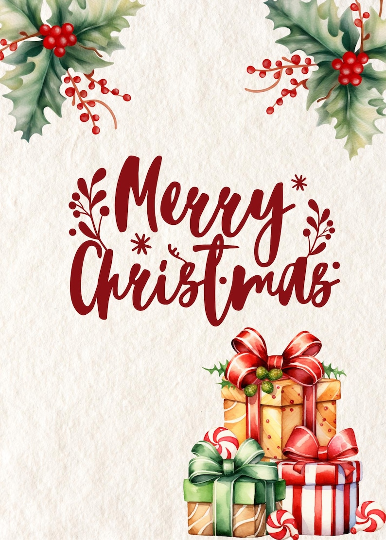 Merry Christmas Card - Etsy