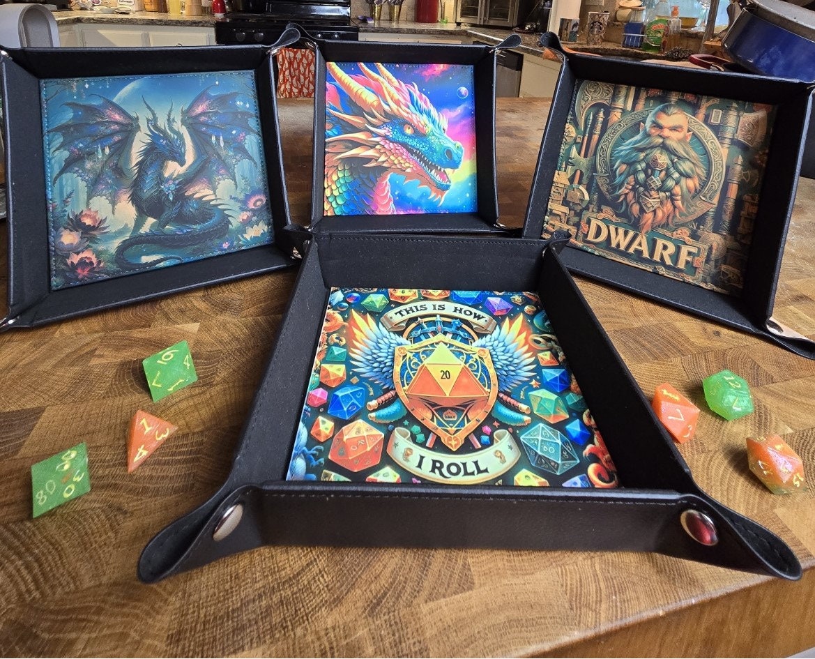 D&D, Dice Box, Dragon, Gaming, Board Game, Warcraft, Leather Box, Dice ...