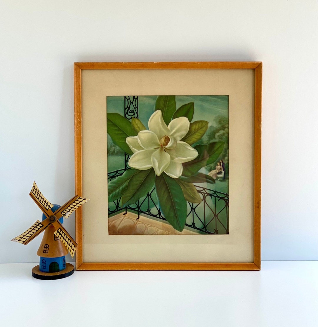 Edna Reindel Art Print. Vintage Floral Art Print. Magnolia Art ...