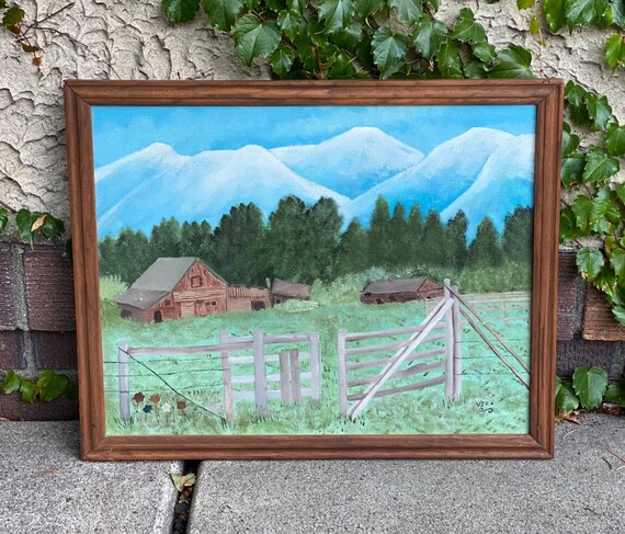 Acrylic Paint Rustic Scenes Farm Country Scene Wood Prints And Country