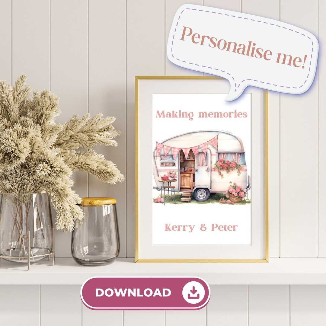 Caravan Welcome Sign Personalised A4 Print Poster. Camping Gift ...
