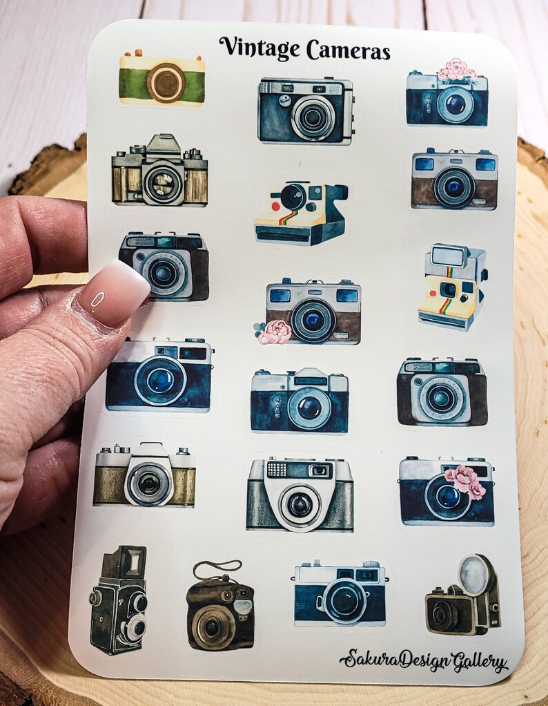 Vintage Cameras Sticker Sheet, Camera Stickers, Vintage Photography ...