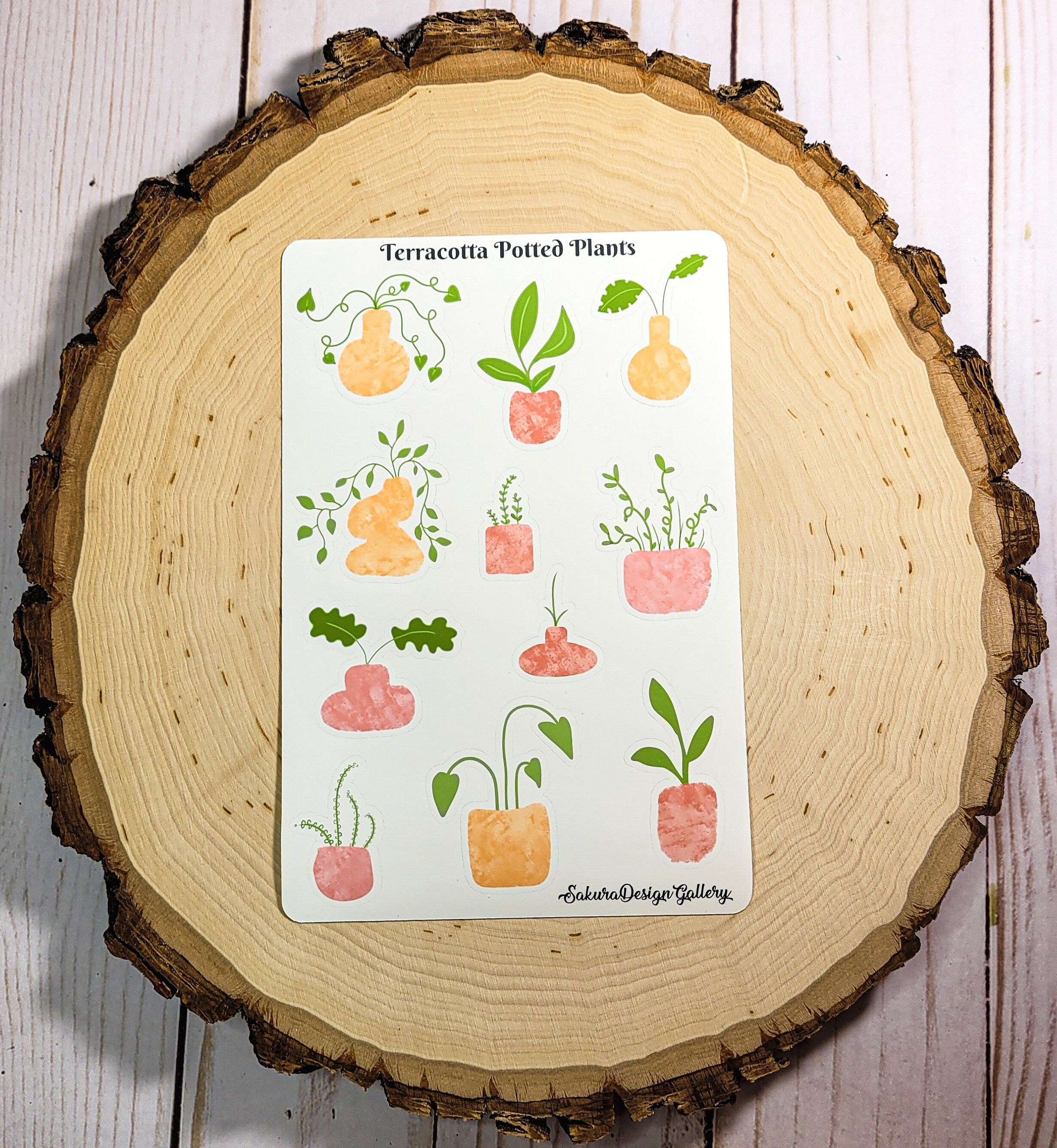 Terracotta Potted Plants Sticker Sheet, House Plant Stickers, Greenery ...