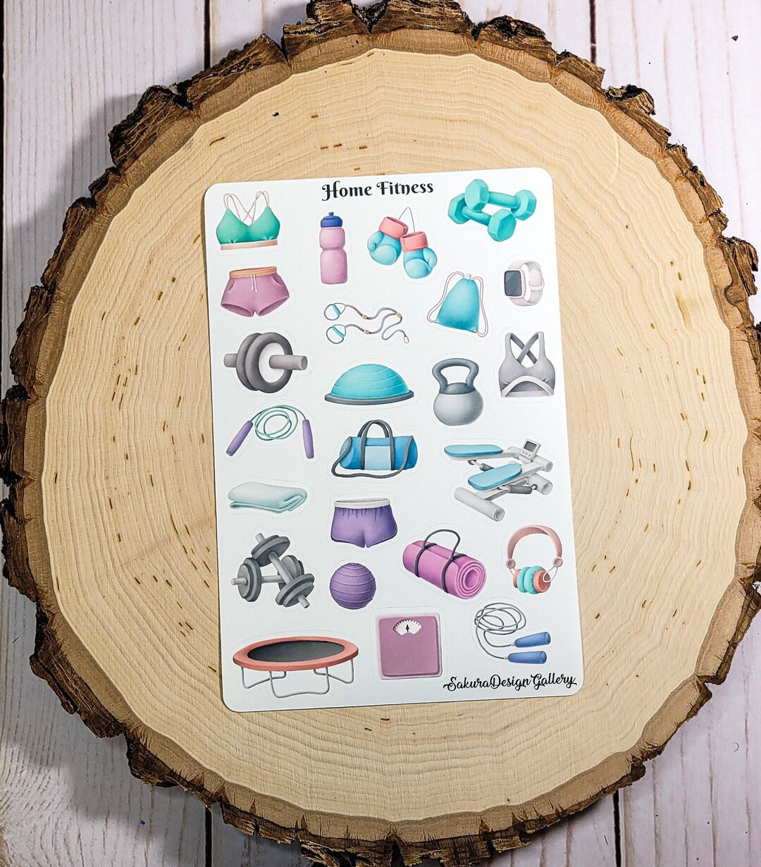 Home Fitness Sticker Sheet, Gym Stickers, Workout Stickers, Journal ...