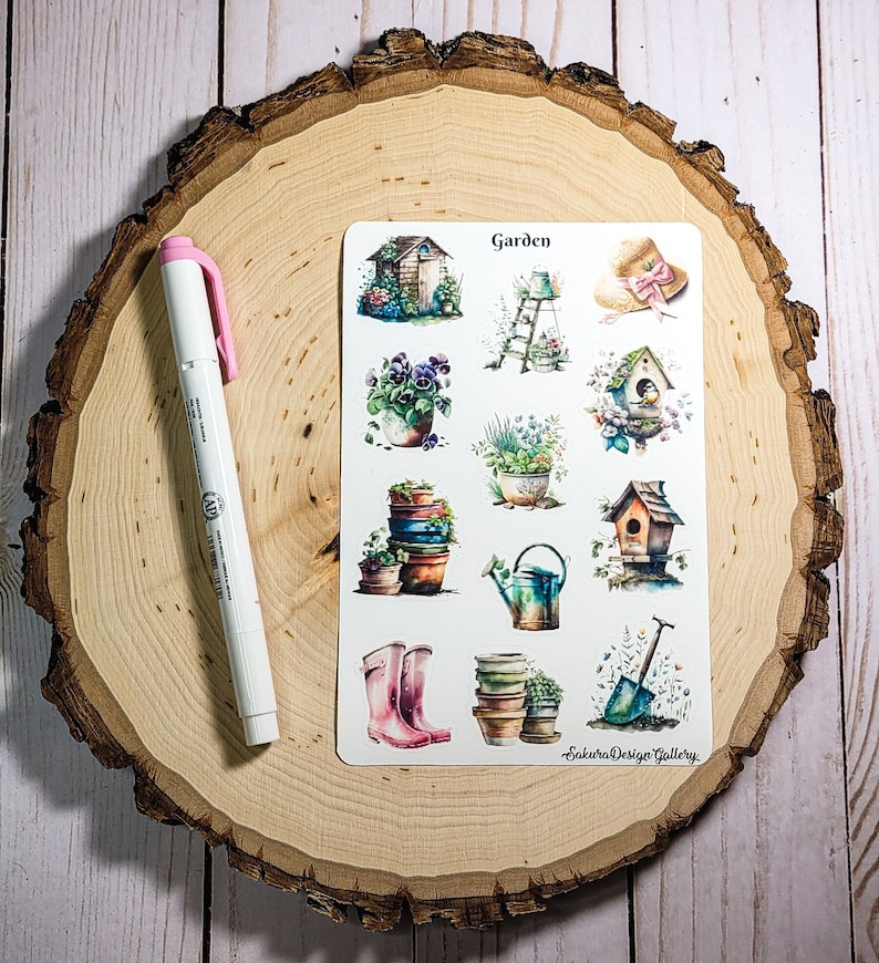 Garden Sticker Sheet, Plants and Flower Stickers, Gardener Gift ...