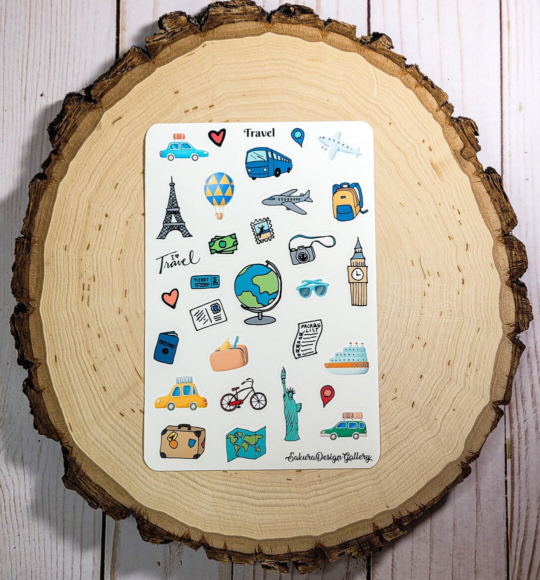 Travel Sticker Sheet, Road Trip Stickers, Vacation Stickers, Journal ...
