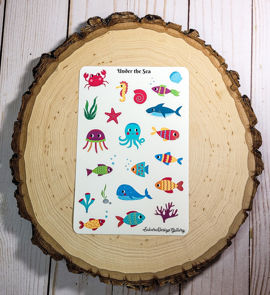 Under the Sea Sticker Sheet, Cute Kids Stickers, Under Water Stickers ...
