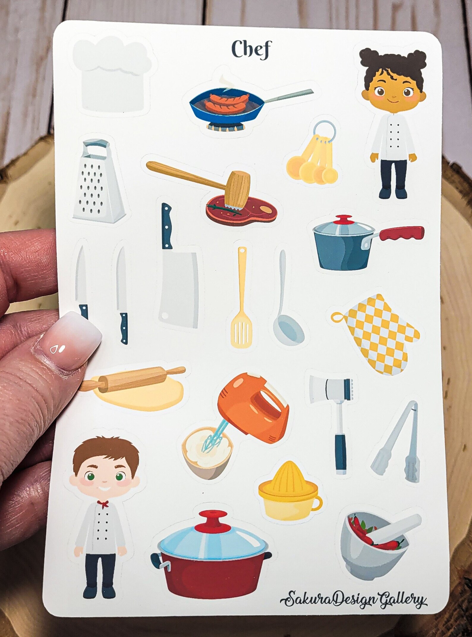 Chef Sticker Sheet, Cooking Stickers, Journal Stickers, Scrapbook ...