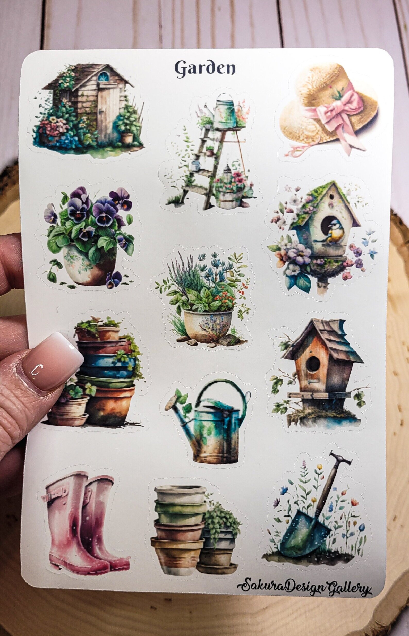 Garden Sticker Sheet, Plants and Flower Stickers, Gardener Gift ...
