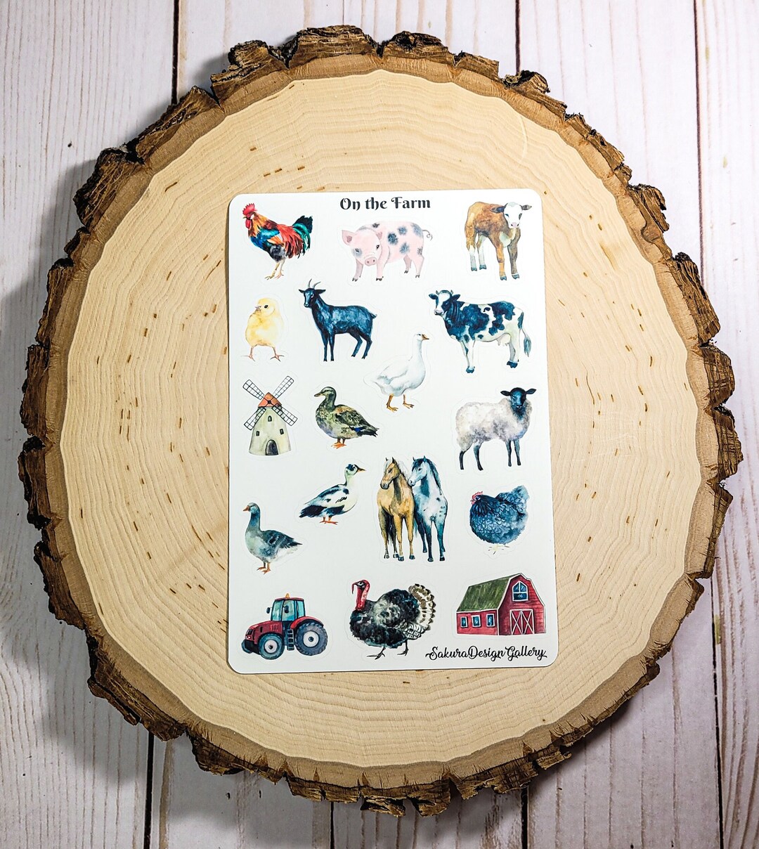 On the Farm Sticker Sheet, Farm Animal Stickers, Farm Life, Journal ...