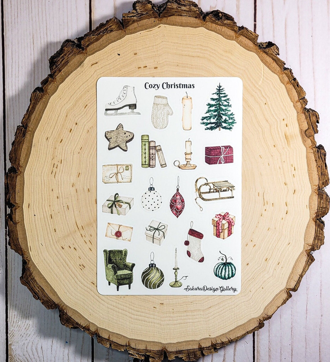 Cozy Christmas Sticker Sheet, Winter Christmas Stickers, Christmas Gift ...