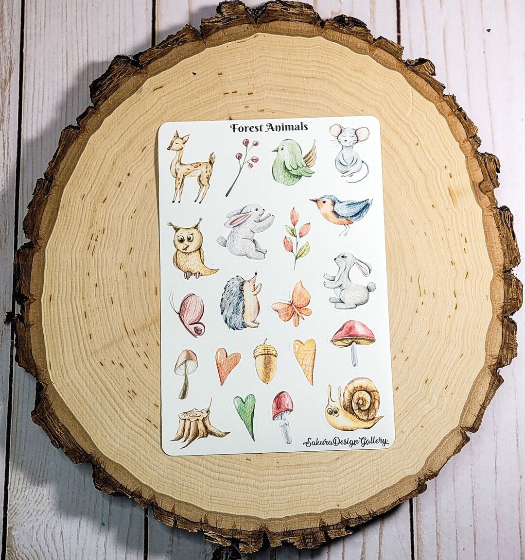 Forest Animals Sticker Sheet, Woodland Animal Stickers, Cute Critter ...
