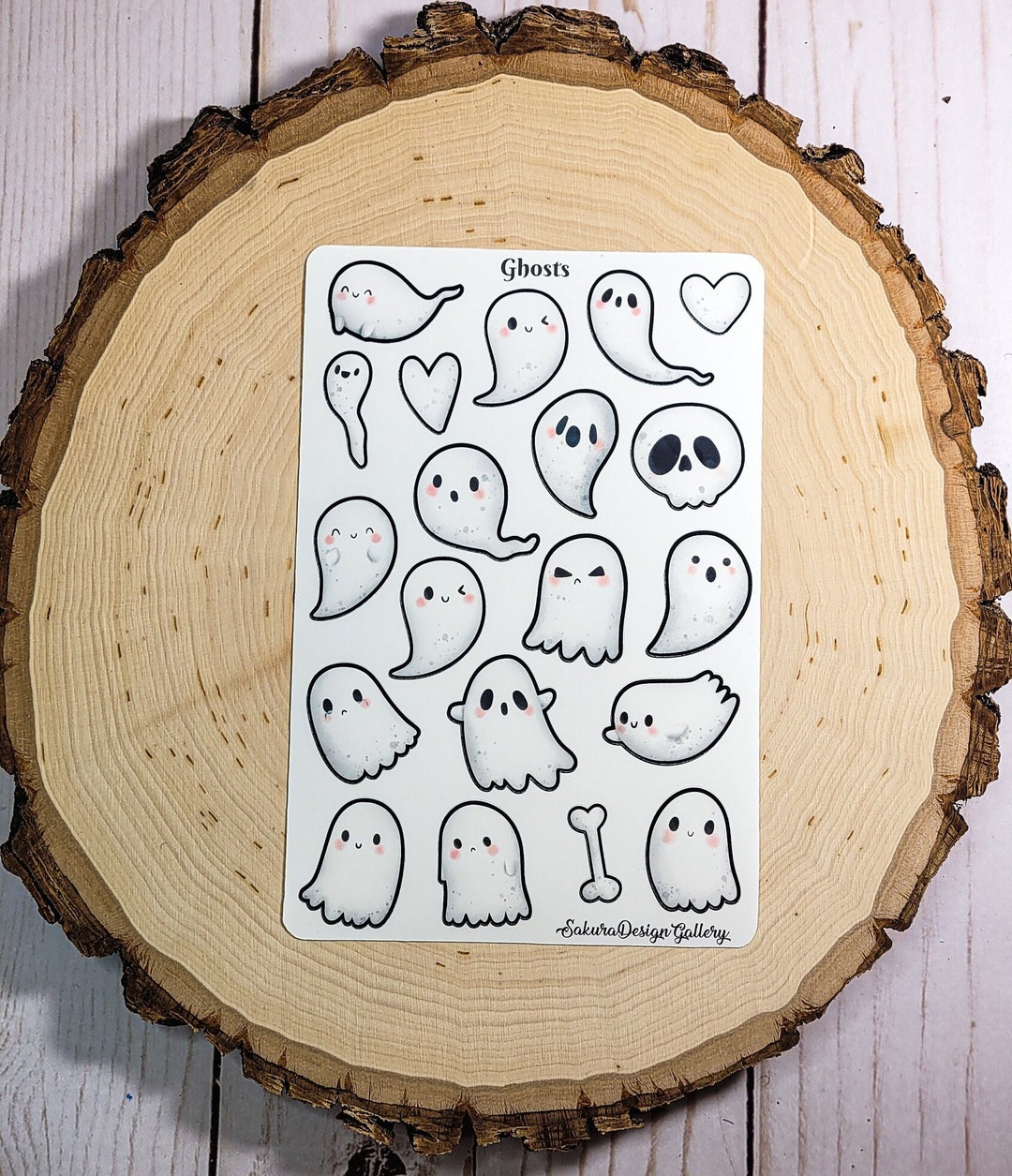 Halloween Ghost Sticker Sheet, Spooky Halloween Stickers, Ghost Gift ...