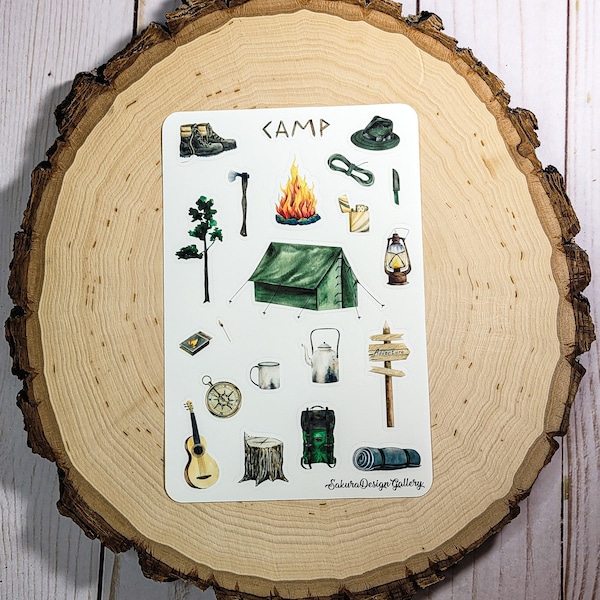Camping Sticker - Etsy