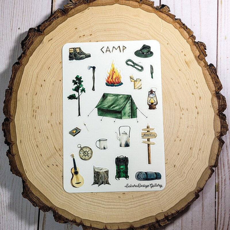 Camp Stickers - Etsy