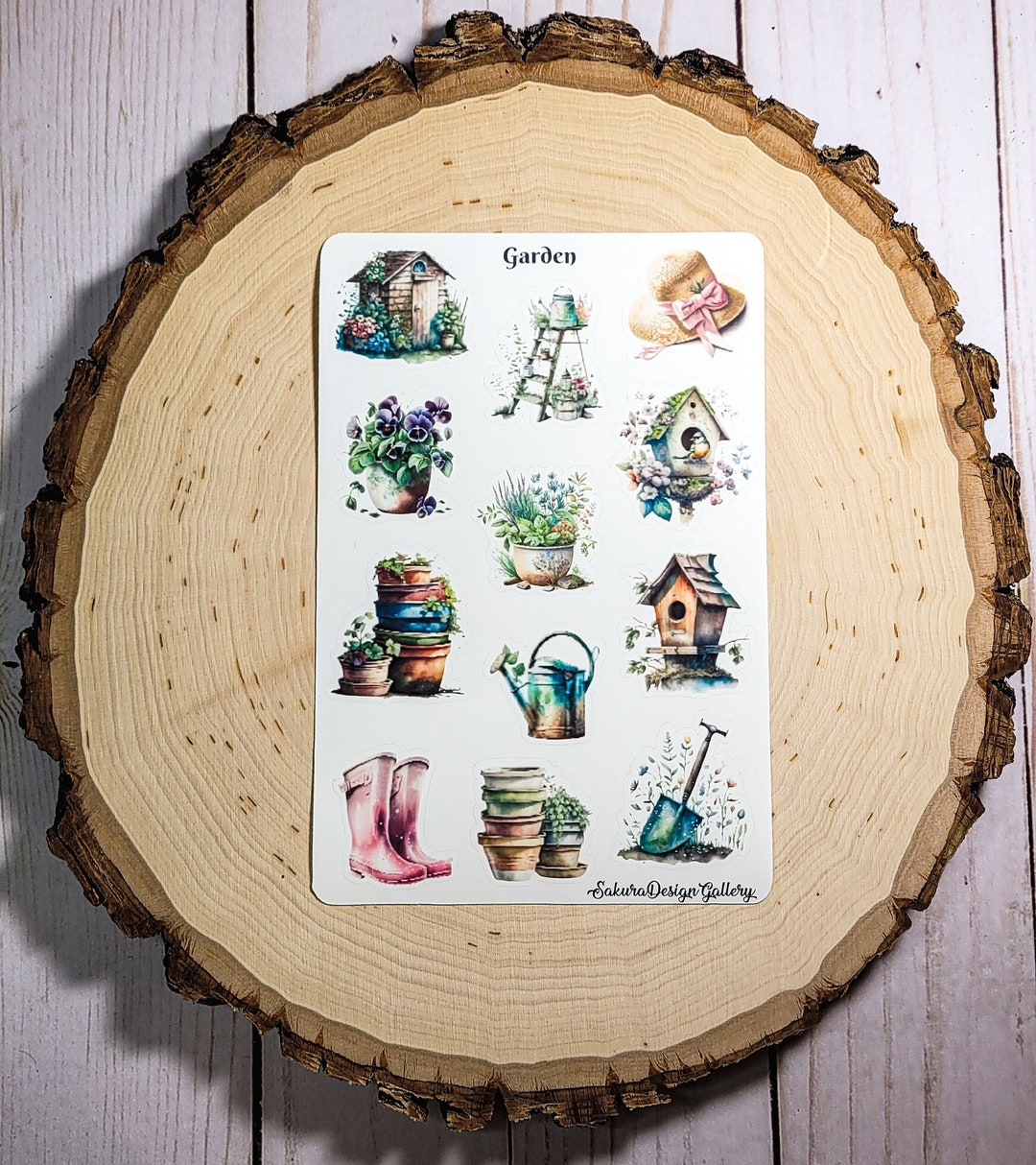 Garden Sticker Sheet, Plants and Flower Stickers, Gardener Gift ...
