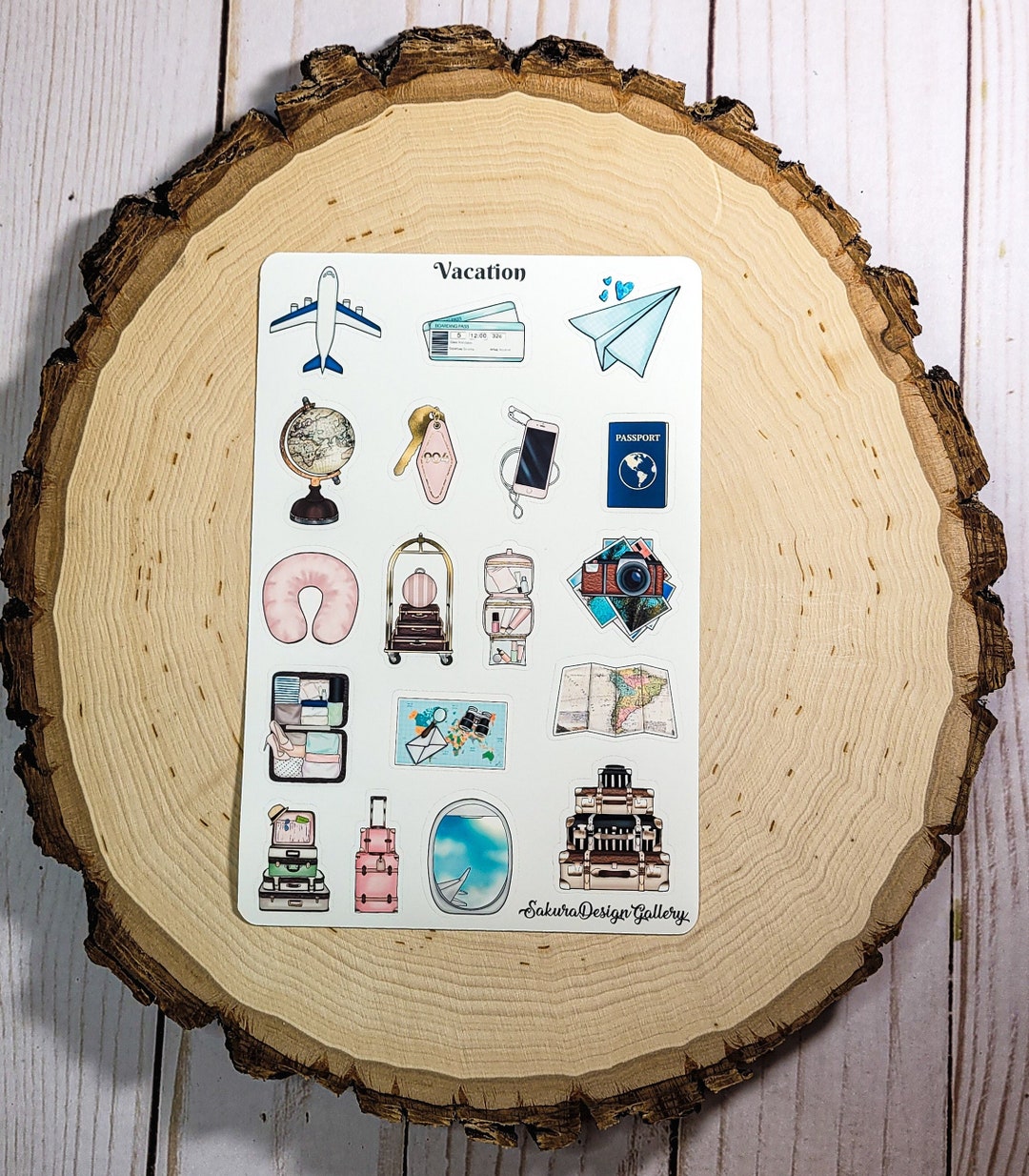 Vacation Sticker Sheet, Road Trip Stickers, Travel Stickers, Journal ...