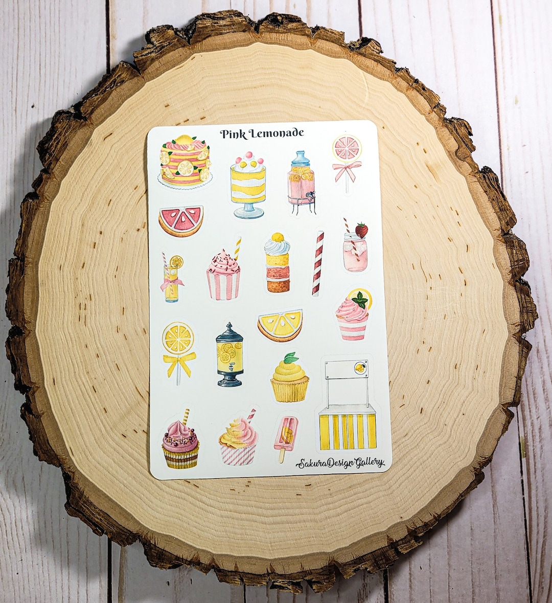 Pink Lemonade Sticker Sheet, Lemon Stickers, Journal Stickers ...