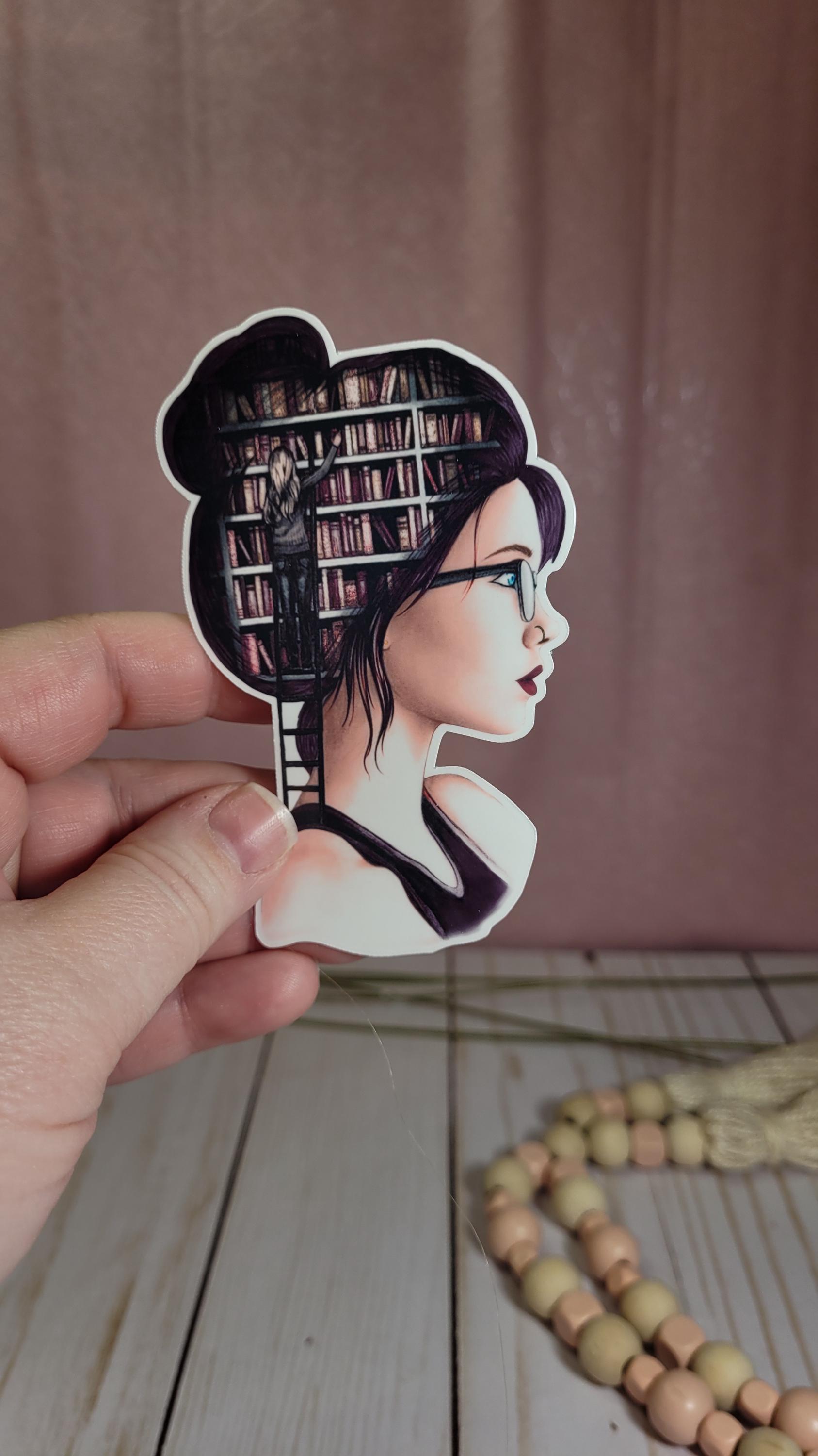 Reading Girl Sticker, Book Goth Girl Die Cut Sticker - Etsy