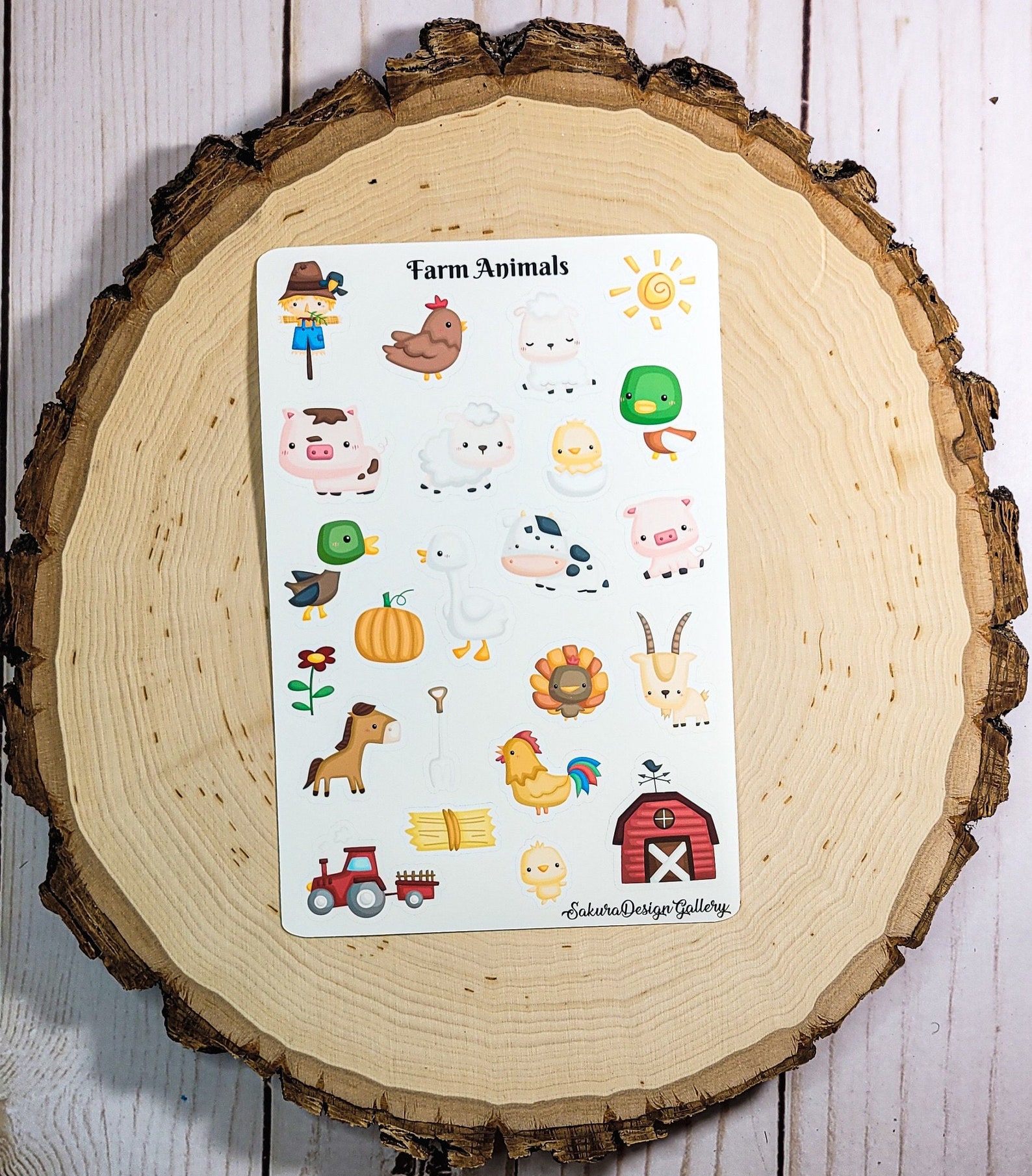 Farm Animals Sticker Sheet, Farm Stickers, Animal Stickers, Journal ...